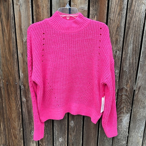 Freshman | Sweaters | Freshman Pink Sweater Medium Soft Chenille Mock ...